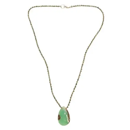 MADISON BEVERLY HILLS Handcrafted Chrysoprase Teardrop Necklace