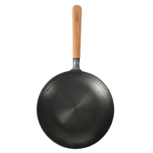 OSTER Platinum Flintfield Pre-seasoned Cast Iron Skillet With Wood Handle