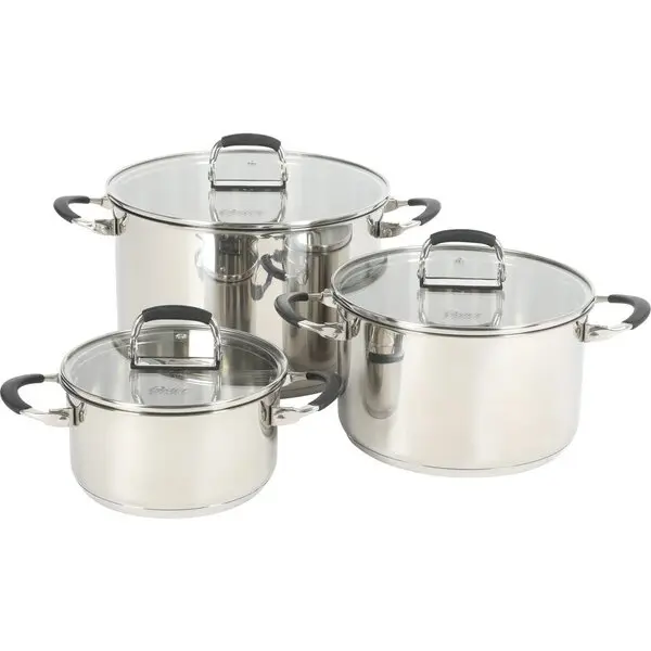 OSTER Platinum Bolt 6-piece Stackable Stainless Steel Dutch Oven Set - Silver