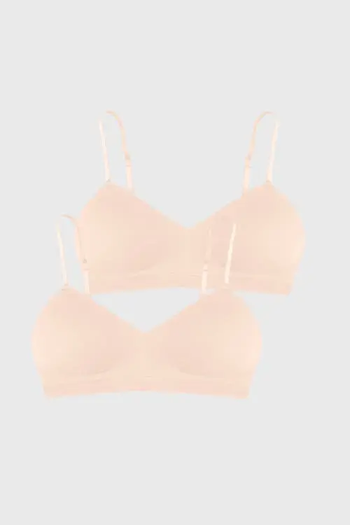 STRIPE & STARE Padded Bra Two Pack - Sand