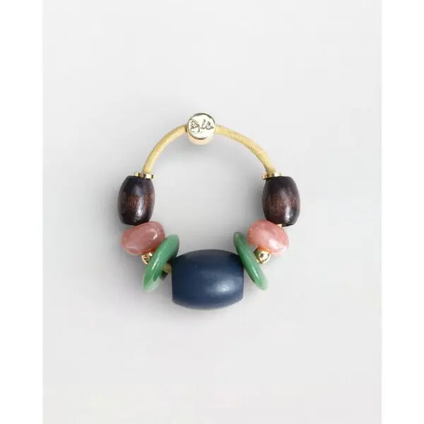 BY LILLA Beaded Bracelet Hair Tie - Prussian Blue