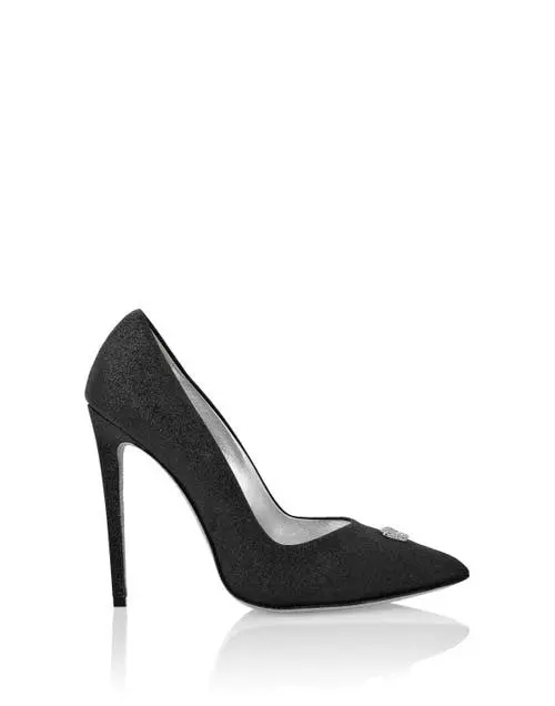 Philipp Plein Glitter Decollete Pumps - Black
