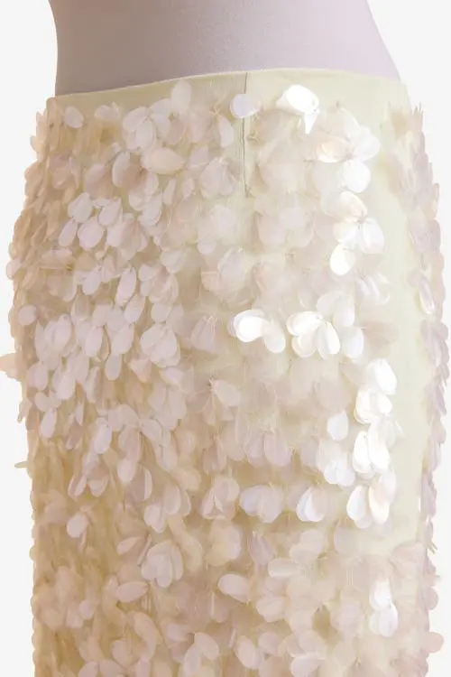 Marina Moscone Paillette Embellished Tubino Skirt