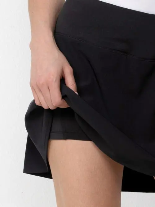 SINGLE STITCH Pleated Skort With Built-in Shorts - Black