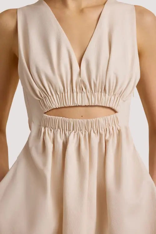 Marina Moscone Cotton Bubble Dress With Cutout