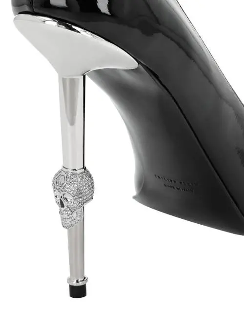 Philipp Plein Patent Leather Stiletto Pumps With Embellished Heel