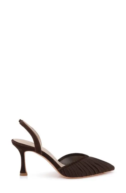 L'Agence Bowery Pointed Toe Slingback Pump - Chocolate