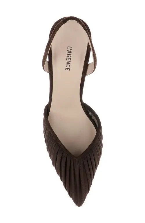 L'Agence Bowery Pointed Toe Slingback Pump - Chocolate