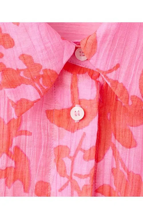 Mango Relaxed Fit Crinkle Button-up Shirt