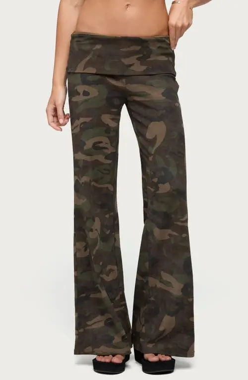 EDIKTED Lumielle Wide Leg Foldover Pants