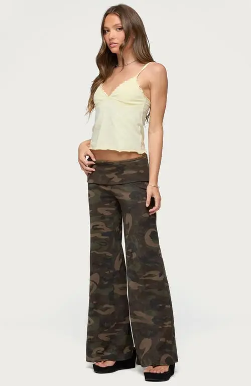 EDIKTED Lumielle Wide Leg Foldover Pants