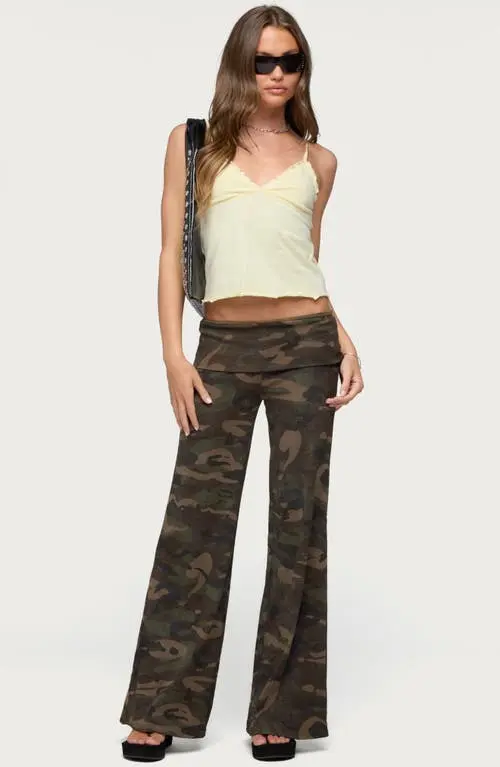EDIKTED Lumielle Wide Leg Foldover Pants