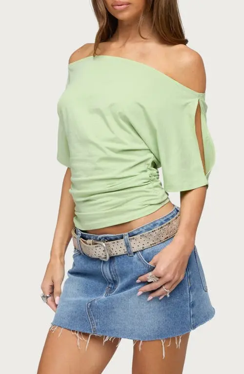 EDIKTED Feng Ruched Off The Shoulder Top