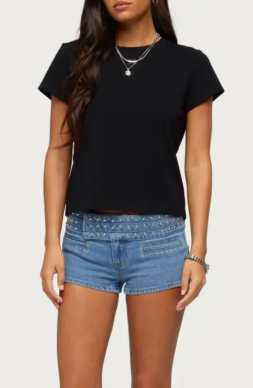 EDIKTED Perfect Basic Stretch Cotton T-shirt - Black