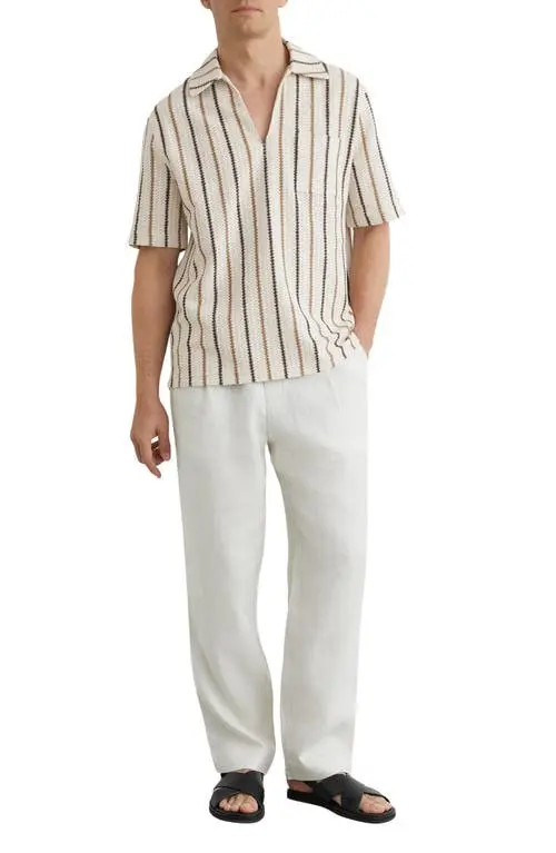 REISS Chatham Stripe Johnny Collar Polo