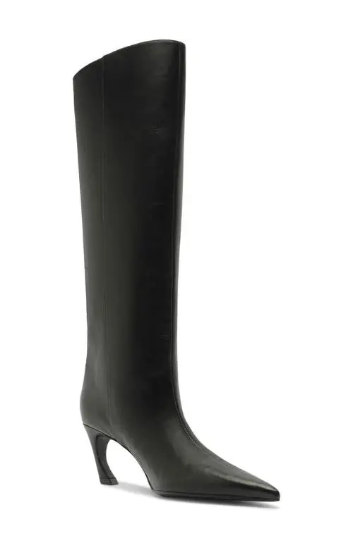 Schutz Lexi Pointed Toe Knee High Boot - Black