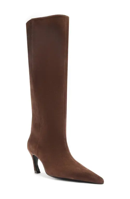 Schutz Lexi Pointed Toe Knee High Boot - Brown