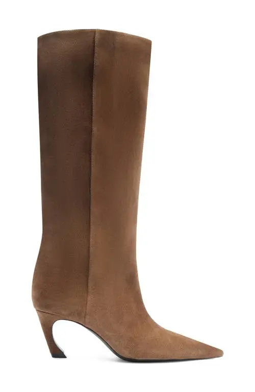 Schutz Lexi Pointed Toe Knee High Boots - Light Brown
