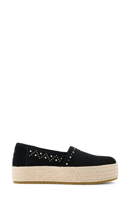 Toms Platform Espadrilles With Frayed Edges - Black
