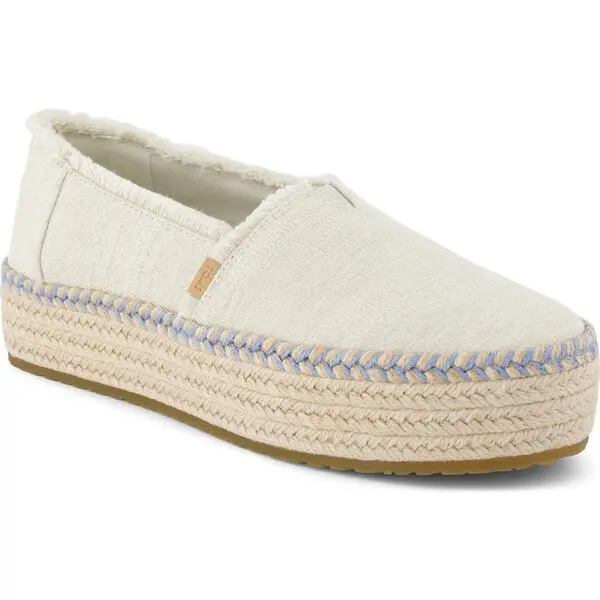 Toms Valencia Platform Espadrille - White Multi