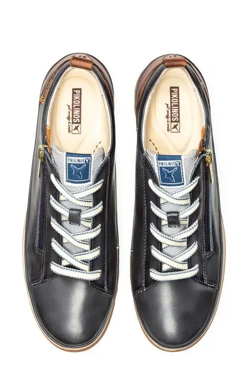 Pikolinos Vigo Leather Sneakers With Zip Closure - Ocean
