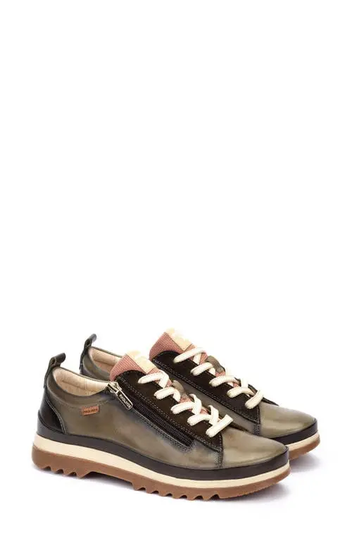 Pikolinos Vigo Leather Sneakers With Zip Closure - Sage
