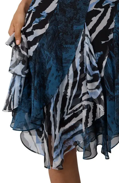 Diane Von Furstenberg Rafferty Mixed Print Silk Chiffon Dress