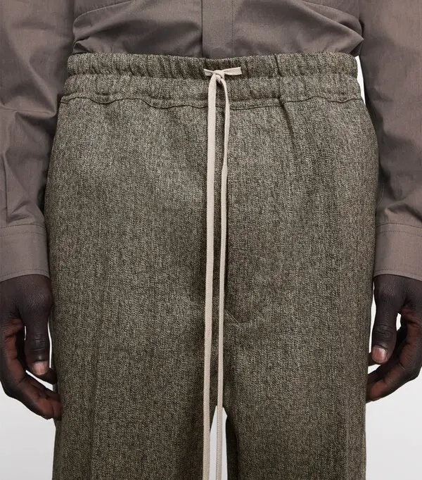 Rick Owens Cotton-wool Drawstring Trousers