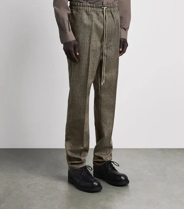 Rick Owens Cotton-wool Drawstring Trousers