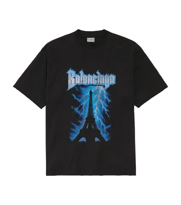 Balenciaga Cotton Paris Thunderstorm T-shirt