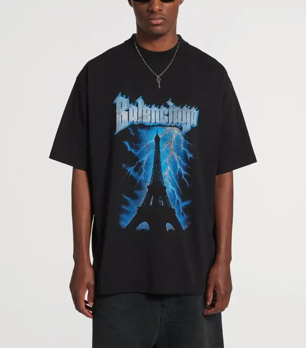 Balenciaga Cotton Paris Thunderstorm T-shirt