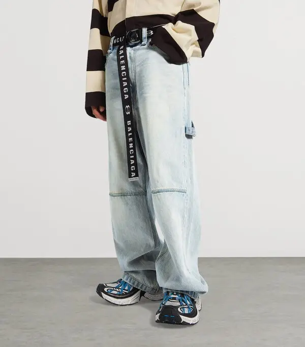 Balenciaga Belted Wide-leg Jeans