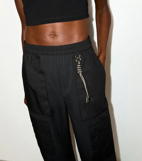 Max & Co. Technical Jersey Cargo Trousers With Drawstring Waist