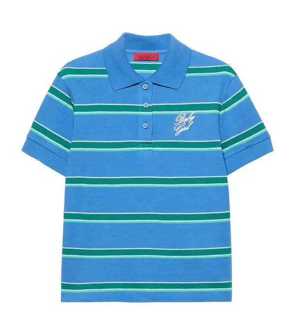 Max & Co. Cotton Striped Polo Shirt - Blue