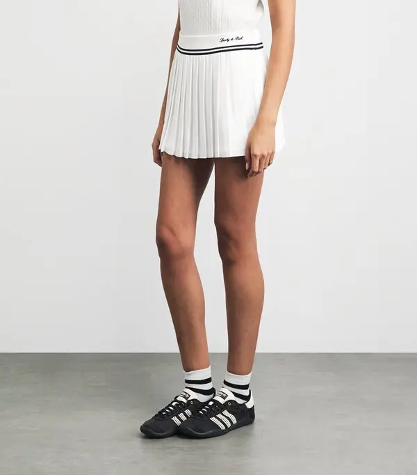 SPORTY & RICH Pleated Abigail Mini Skirt - Ivory