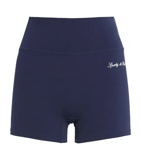 SPORTY & RICH Logo Serif Biker Shorts