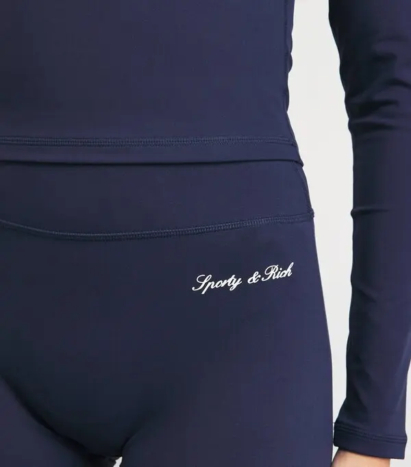 SPORTY & RICH Logo Serif Biker Shorts
