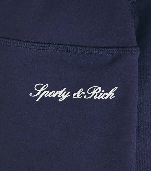 SPORTY & RICH Logo Serif Biker Shorts