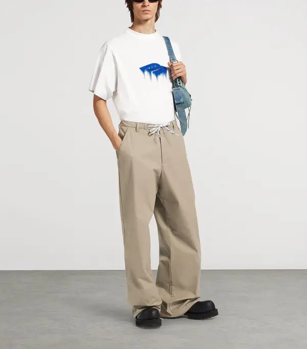 Balenciaga Cotton Drawstring Oversized Chinos
