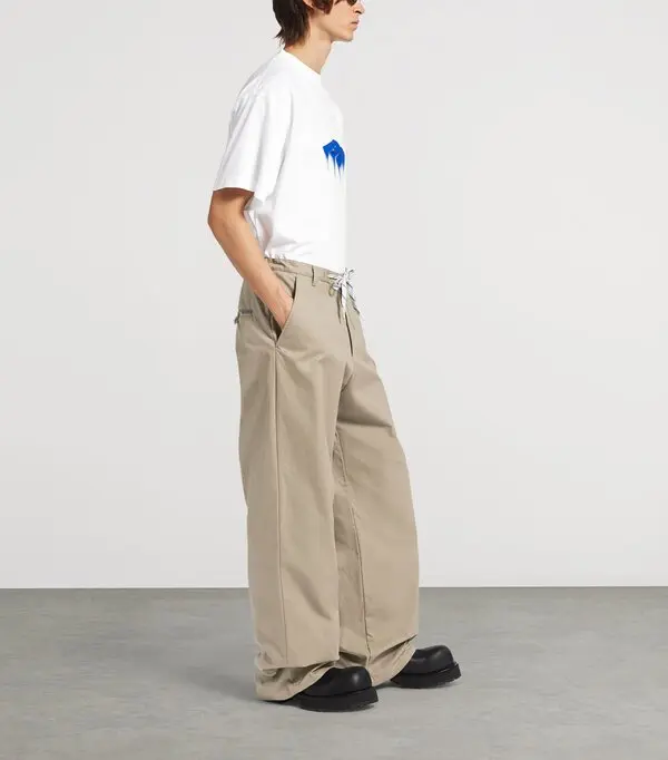 Balenciaga Cotton Drawstring Oversized Chinos