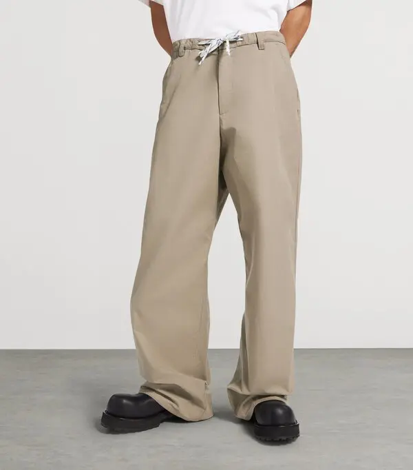 Balenciaga Cotton Drawstring Oversized Chinos