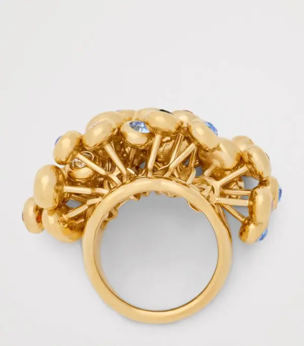 Loewe Crystal Embellished Push Pin Cocktail Ring