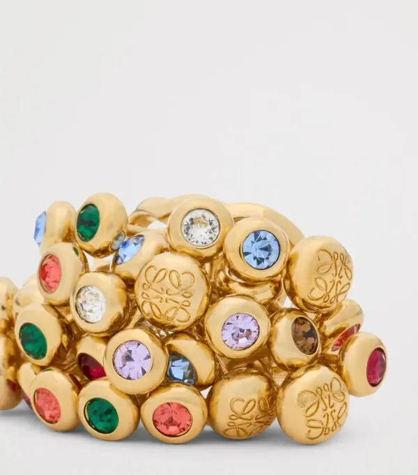 Loewe Crystal Embellished Push Pin Cocktail Ring