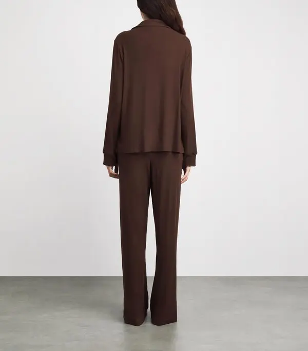 SKIMS Soft Lounge Ribbed Pyjama Set - Brown