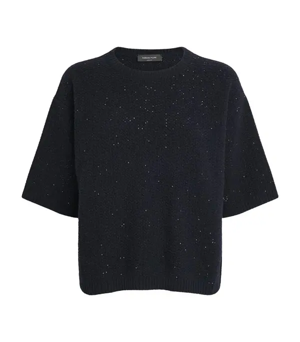 Fabiana Filippi Wool-blend Sequin Sweater - Blue