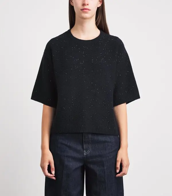 Fabiana Filippi Wool-blend Sequin Sweater - Blue