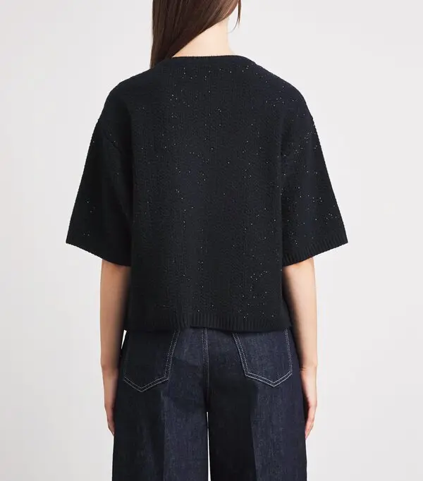Fabiana Filippi Wool-blend Sequin Sweater - Blue