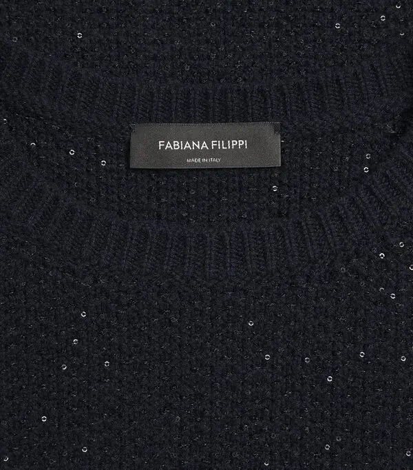 Fabiana Filippi Wool-blend Sequin Sweater - Blue