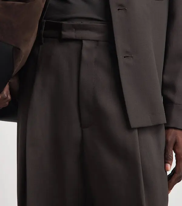 Barena Venezia Virgin Wool Pleated Wide-leg Trousers