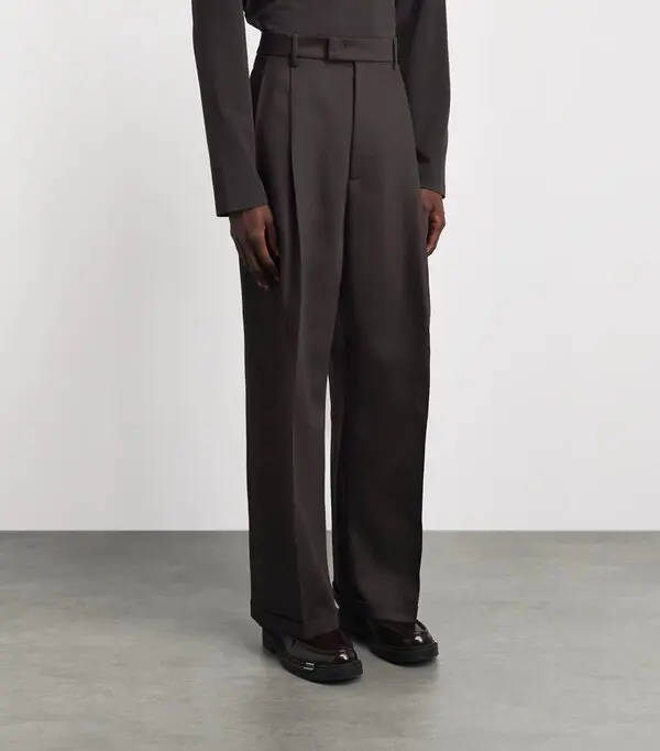 Barena Venezia Virgin Wool Pleated Wide-leg Trousers
